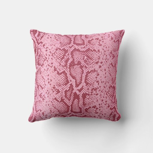 Exotic Snakeskin Pattern | strawberry ice pink Throw Pillow | Zazzle
