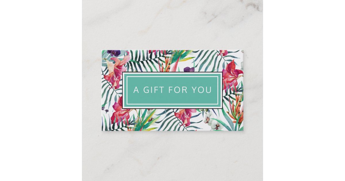 Exotic Tropical Floral Pattern Gift Certificate | Zazzle