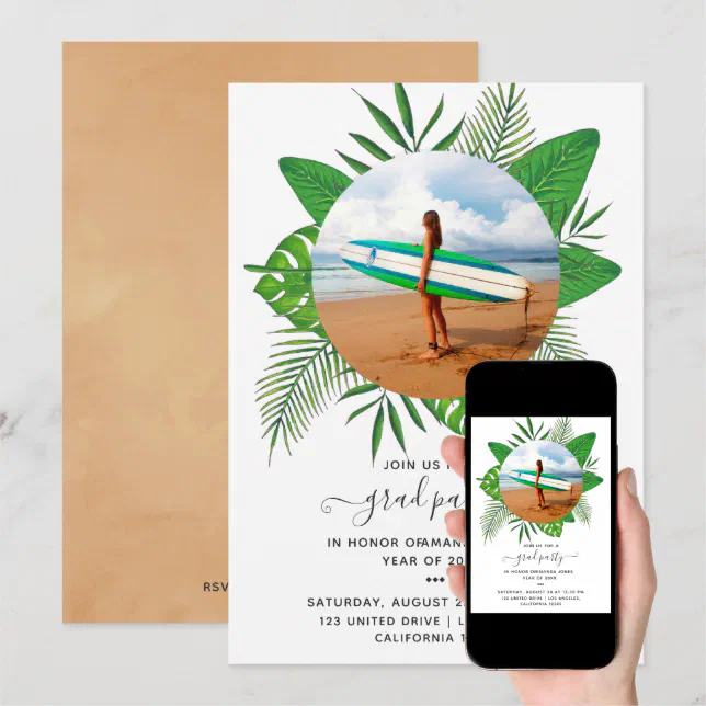 Exotic Tropical Island Graduation Party Invitation | Zazzle