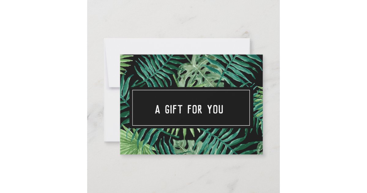 Exotic Tropical Palm Leaves Gift Certificate | Zazzle