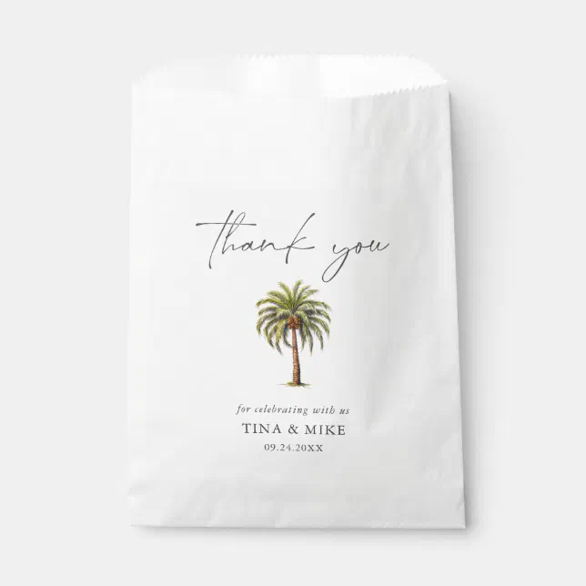 EXOTIC Tropical Palm TREE Thank You Favor Bag | Zazzle