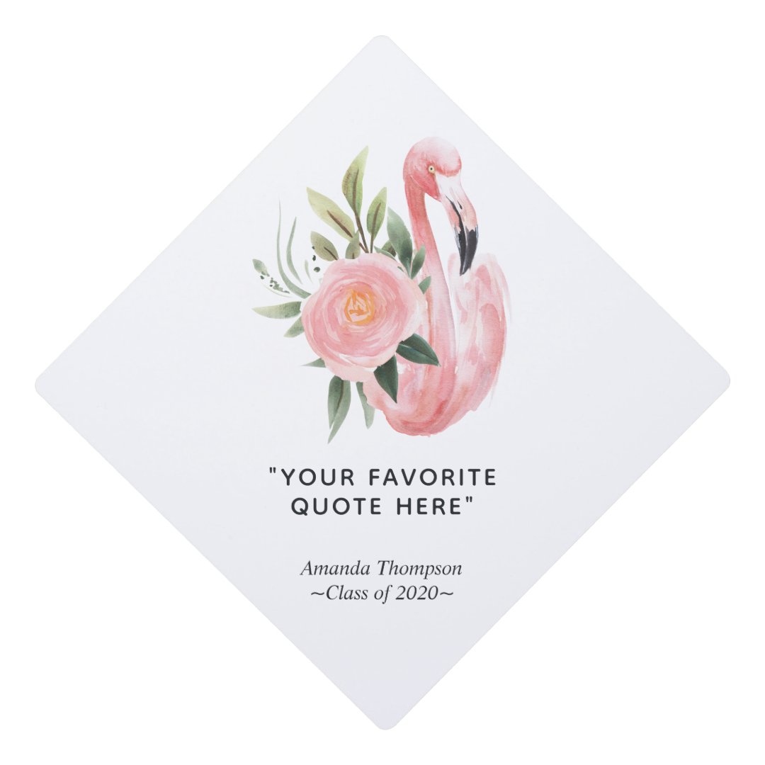 Exotic Tropical Pink Flamingo Graduation Graduation Cap Topper | Zazzle