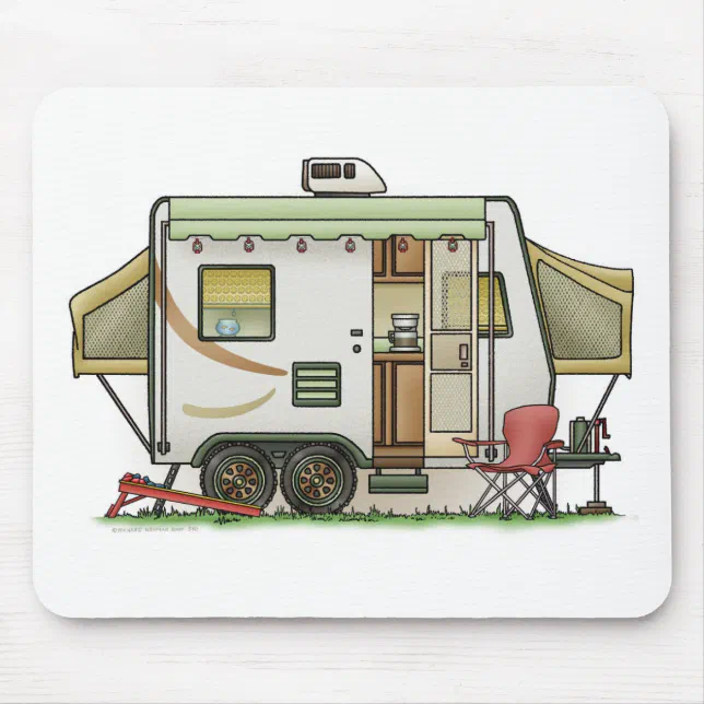 Expandable Hybred Trailer Camper Mouse Pad | Zazzle