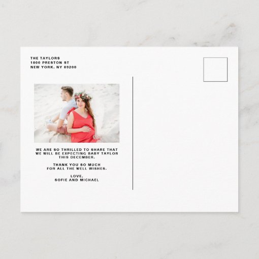 Expect Miracles Lettering Holiday Pregnancy Announcement Postcard | Zazzle