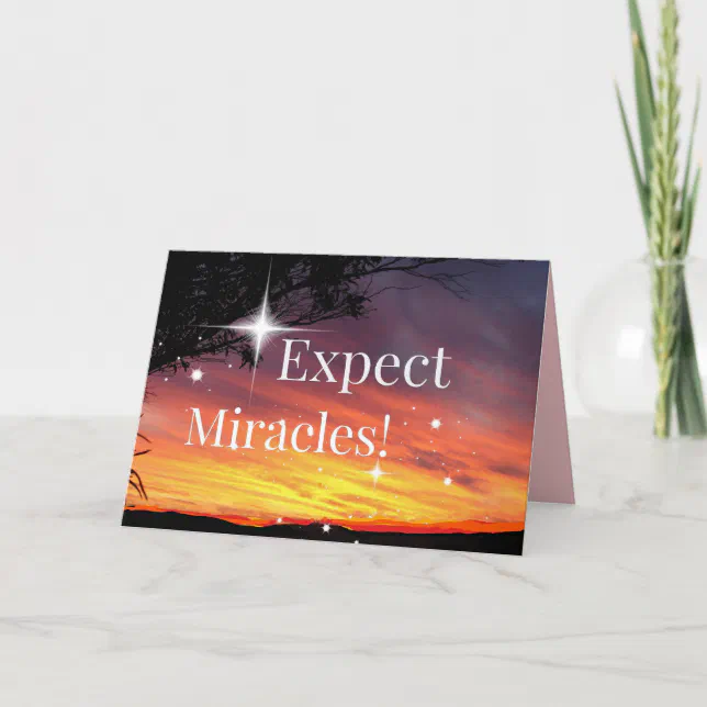 Expect Miracles Sparkle Sunset Get Well Soon Card | Zazzle