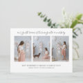 Expecting 3 Photo Collage Pink Pregnancy Announcement | Zazzle
