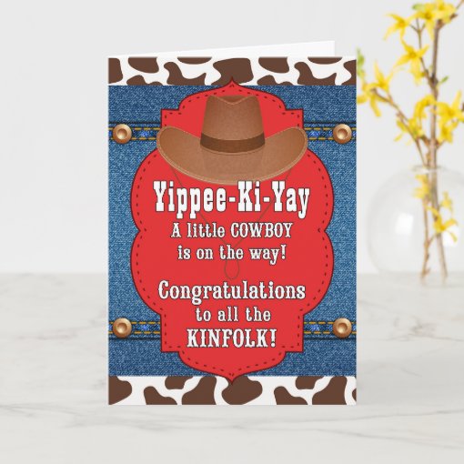 Expecting a Boy Western Cowboy Congratulations Card | Zazzle