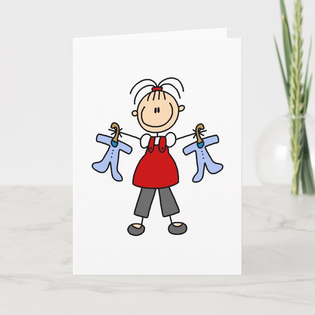 Expecting Baby Stick Figure Card | Zazzle