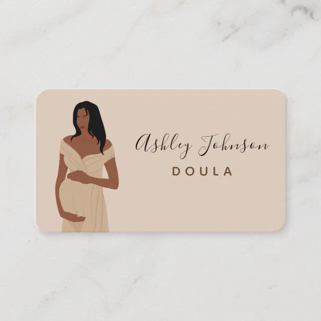 Expecting Mother Pregnant Lady Silhouette Midwife Business Card | Zazzle