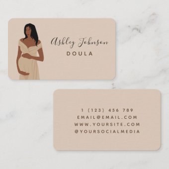 Expecting Mother Pregnant Lady Silhouette Midwife Business Card | Zazzle