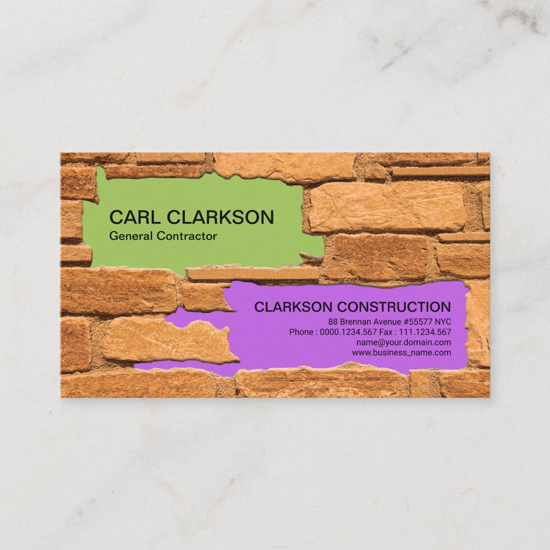 Expert Brick Masonry Works Plastering Wall Business Card | Zazzle