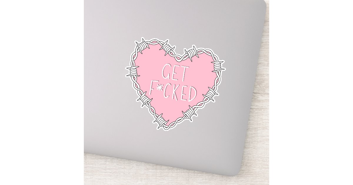 Explicit Barbed Wire Heart Sticker | Zazzle