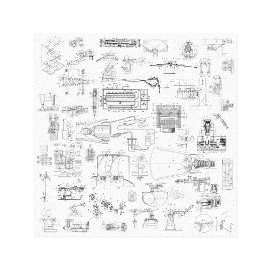Exploded View Patent Diagrams Stretched Canvas | Zazzle.com