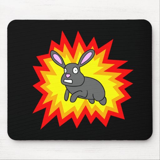 Exploding Rabbit Mousepad | Zazzle