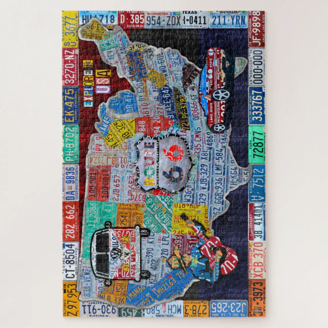Explore the USA License Plate Art Collage Jigsaw Puzzle | Zazzle