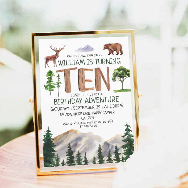 Explorer Adventure Boys 10th Birthday Invitation | Zazzle