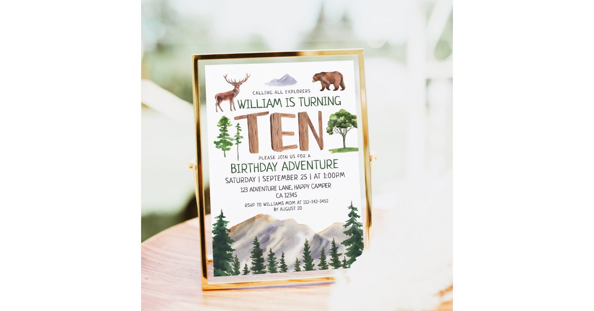 Explorer Adventure Boys 10th Birthday Invitation | Zazzle