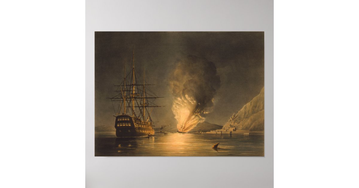 Explosion Of The USS Steam Frigate Missouri Poster | Zazzle