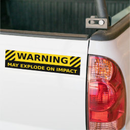 Explosion Warning Bumper Sticker | Zazzle