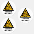 Explosive Materials Warning, Explosion Hazard Labels | Zazzle