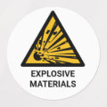 Explosive Materials Warning, Explosion Hazard Labels | Zazzle