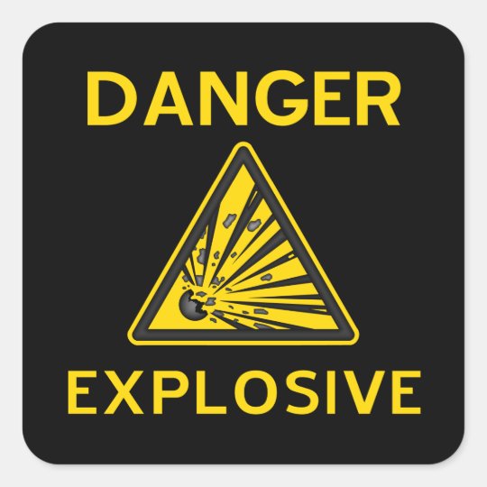 Explosive Warning Sign Sticker | Zazzle.com