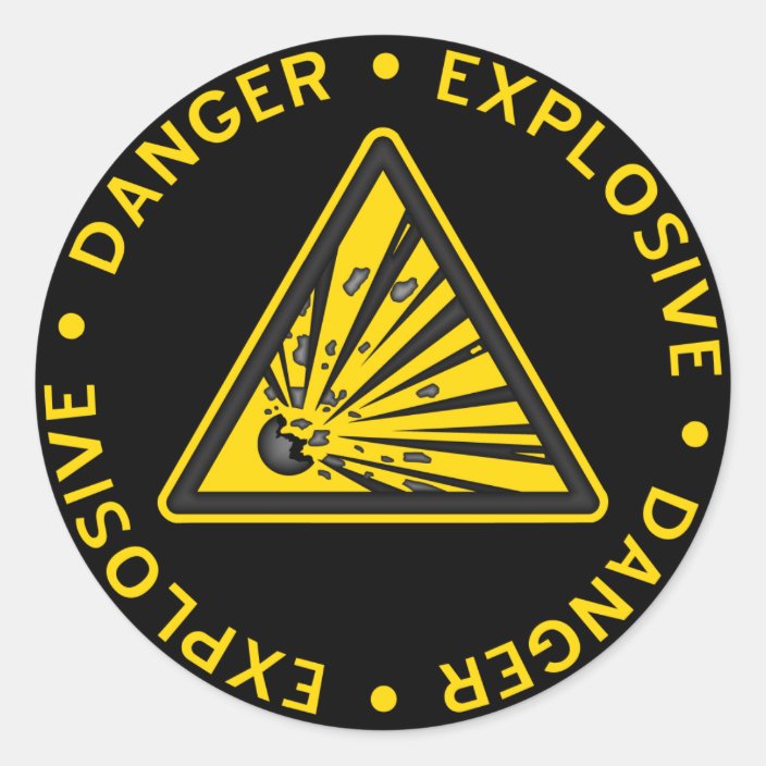 Explosive Warning Sticker | Zazzle.com