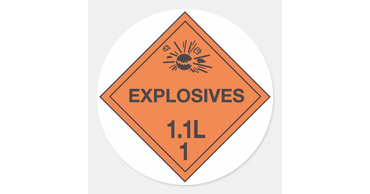 Explosives Sign Stickers | Zazzle