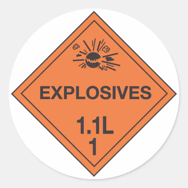 Explosives Sign Stickers | Zazzle