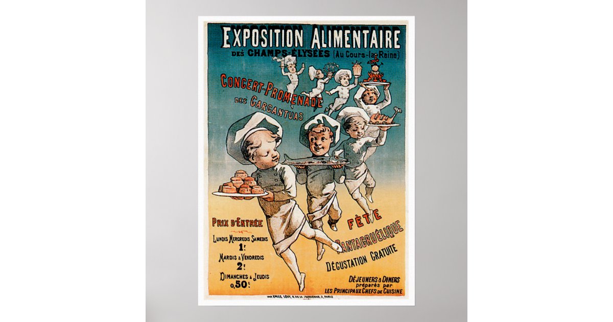Exposition Alimentaire Vintage Food Ad Art Poster | Zazzle