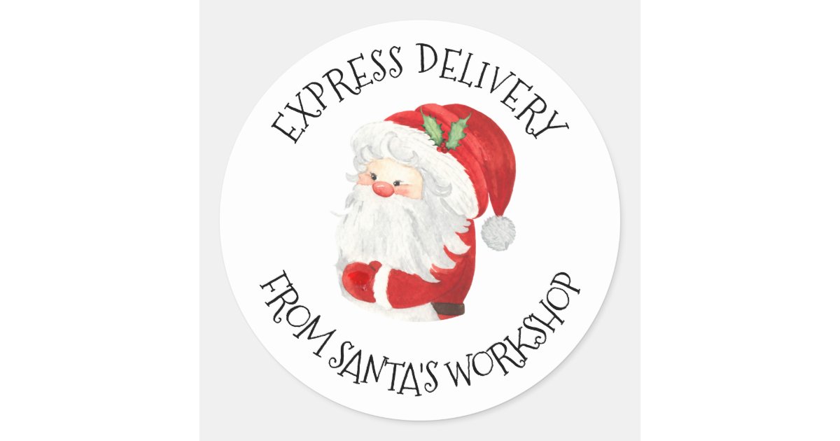 Express Delivery Santa's Workshop Father Christmas Classic Round ...