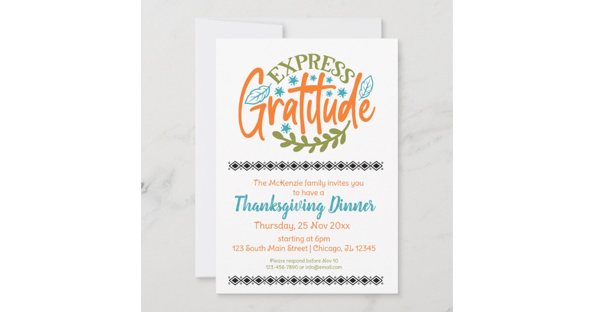Express Gratitude Invitation | Zazzle