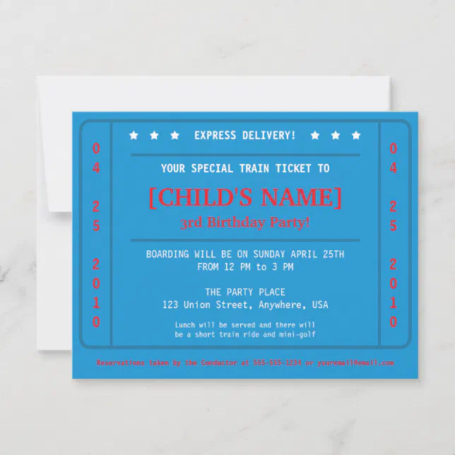 Express Train Ticket Invitation | Zazzle
