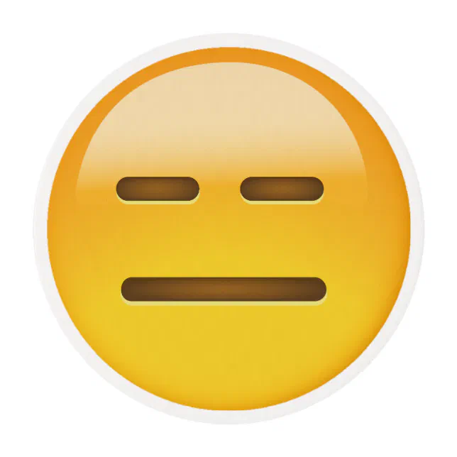 Expressionless Face Emoji Edible Frosting Rounds | Zazzle