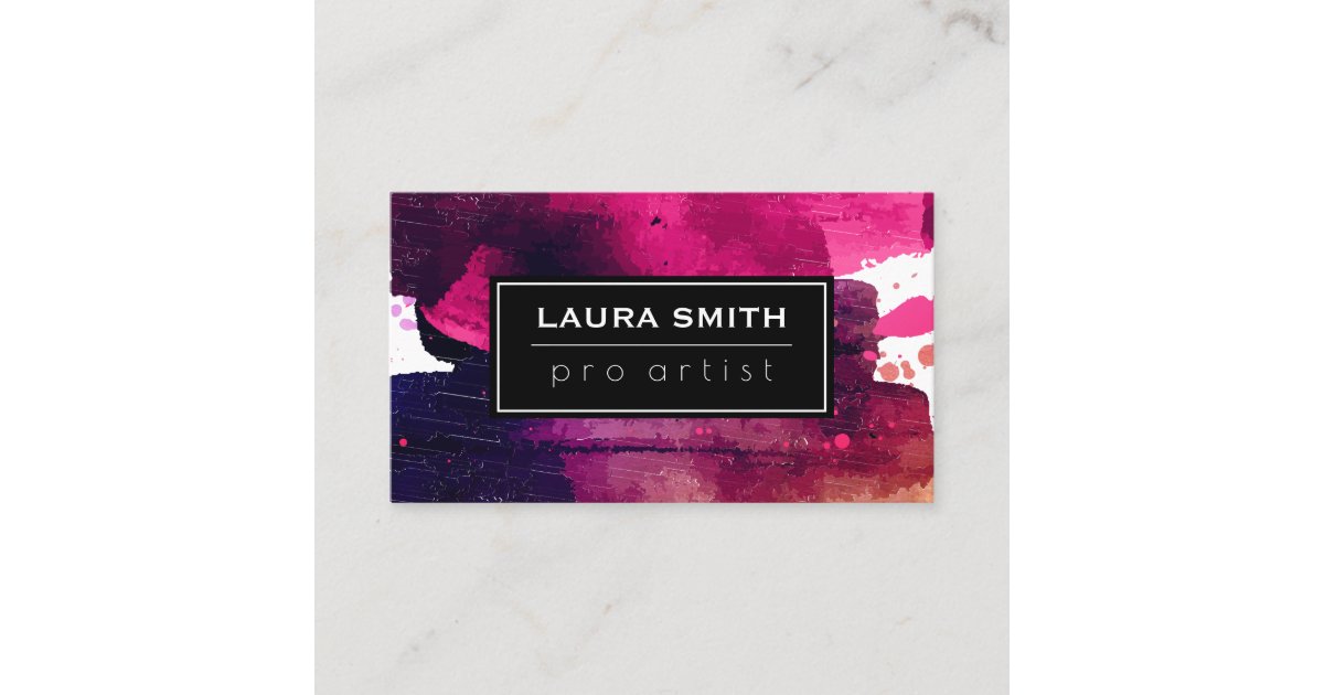 Expressive Paint Business Card | Zazzle
