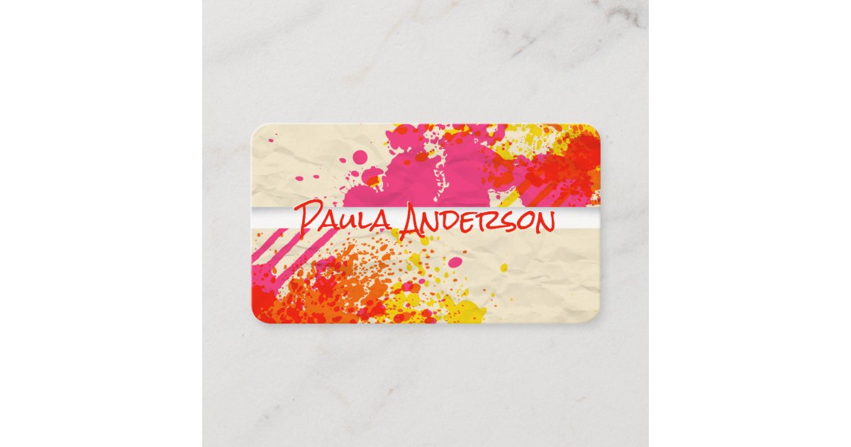 Expressive Paint | Creative Art Business Card | Zazzle