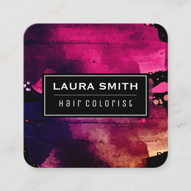 Expressive Paint Square Business Card | Zazzle