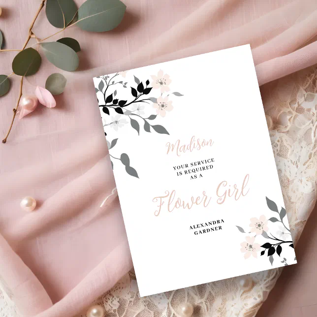 Exquisite Chic Floral Bunch Wedding Flower Girl Invitation | Zazzle