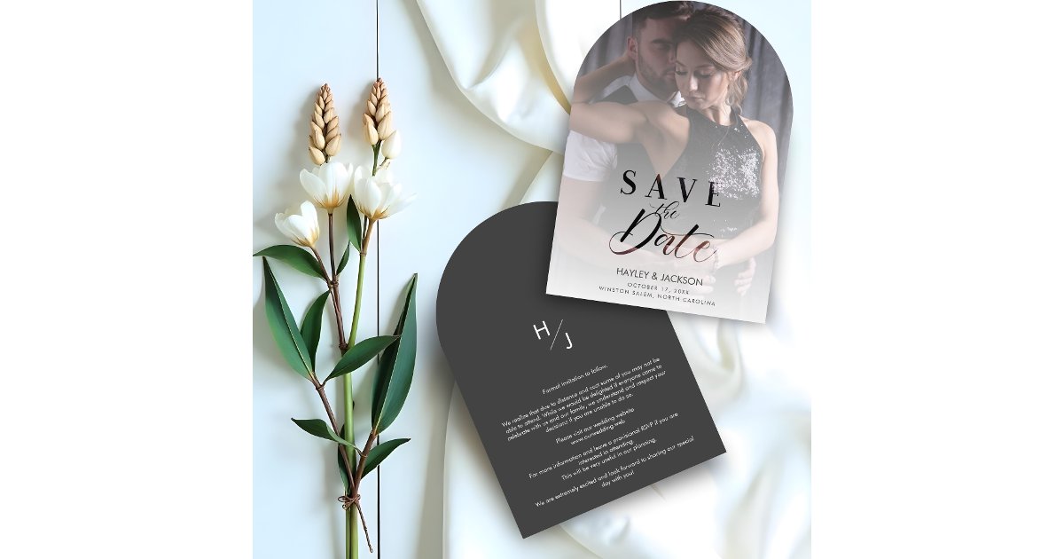 Exquisite Cute Transparency Cut Paper Effect Photo Save The Date | Zazzle
