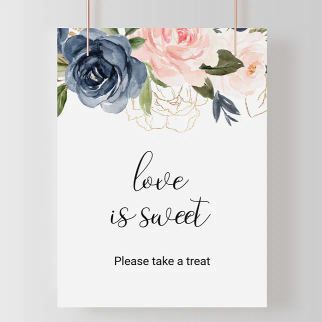 Exquisite Fall Floral Love is Sweet Poster | Zazzle