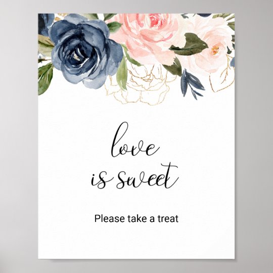 Exquisite Fall Floral Love is Sweet Poster | Zazzle.com