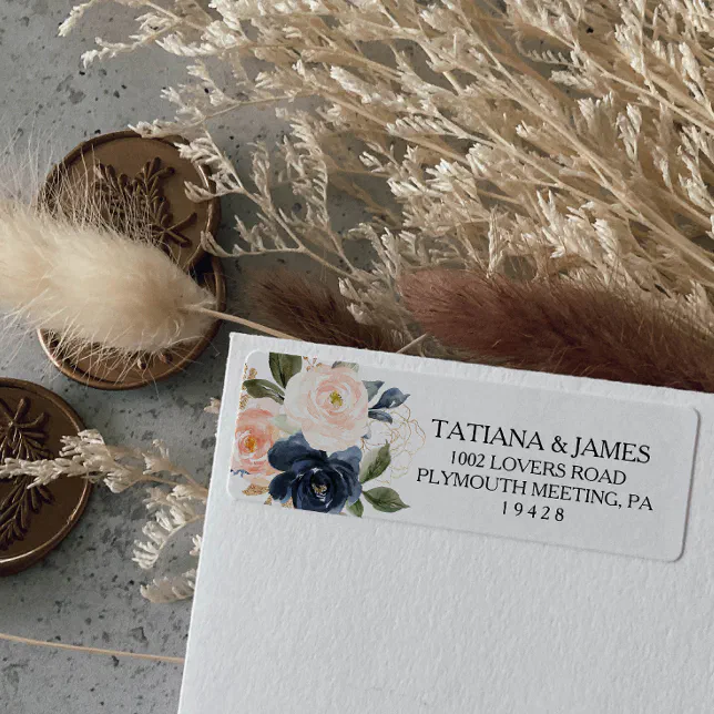 Exquisite Fall Floral Return Address Label | Zazzle