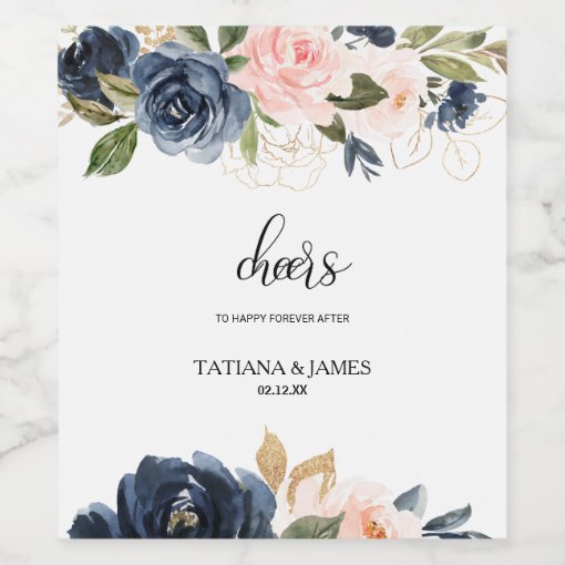 Exquisite Fall Floral Wedding Wine Labels | Zazzle