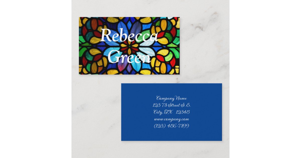 Exquisite Floral Stained Glass Elegance Business Card | Zazzle