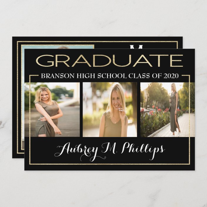 Exquisite Gold Foil Graduation Invitation | Zazzle.com