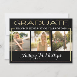 Exquisite Gold Foil Graduation Invitation | Zazzle