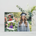 Exquisite Script Collage 4 Photos Timeline Grad Invitation | Zazzle