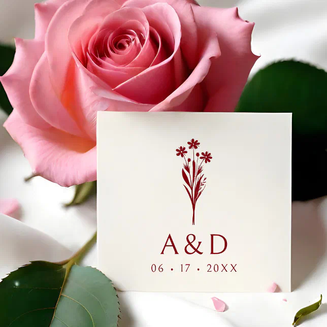 Exquisite Stylish Chic Wedding Bunch Initials Rubber Stamp | Zazzle