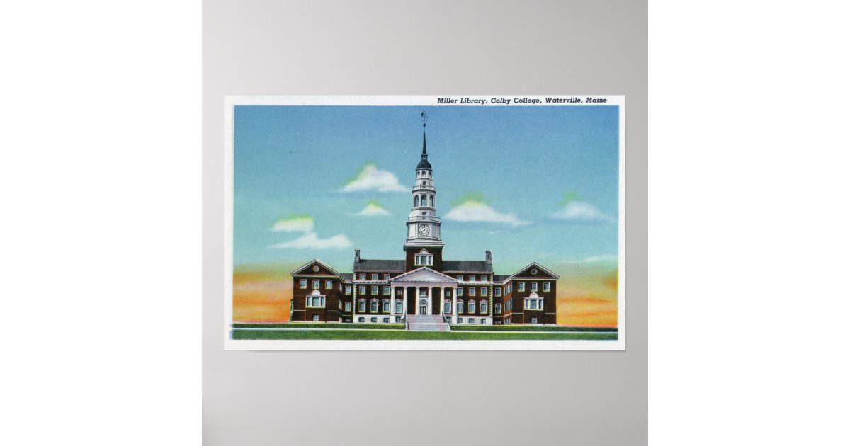 Exterior View of Colby College Miller Library Poster | Zazzle