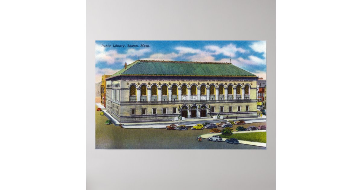 Exterior View of the Public Library Poster | Zazzle